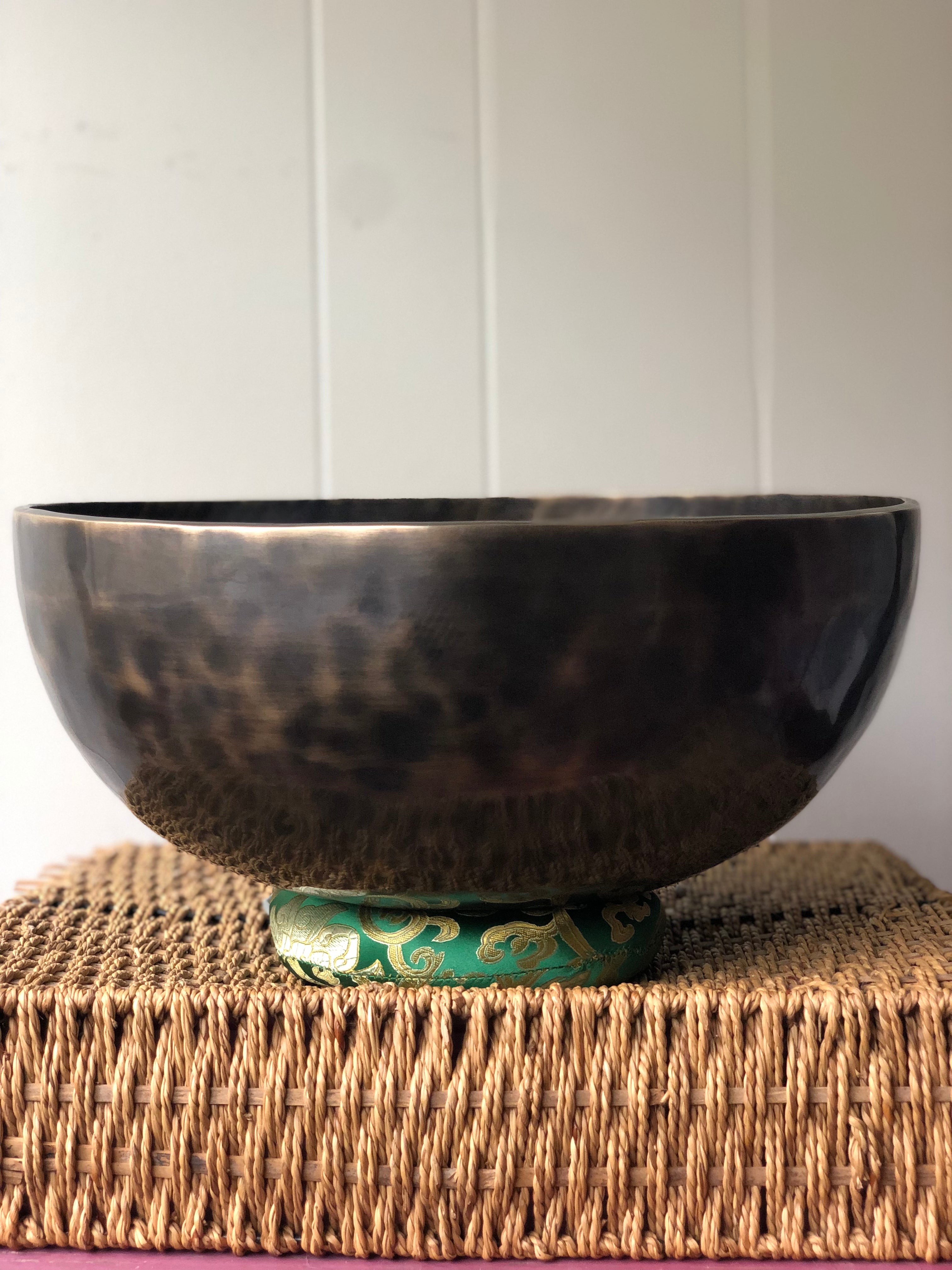 The Aurora Bowl: Extra Large 14 Inch Handmade Bronze Singing Bowl From