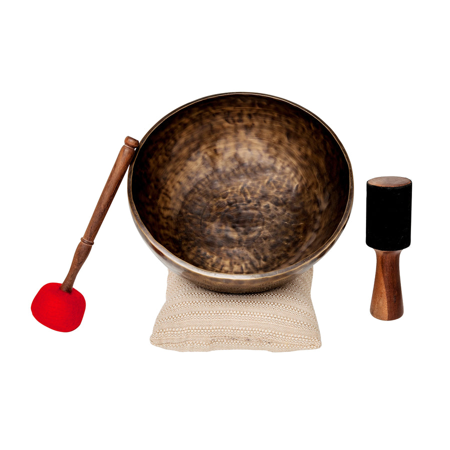 The Jupiter Bowl: Large 12 Inch Handmade Bronze Singing Bowl From Nepa